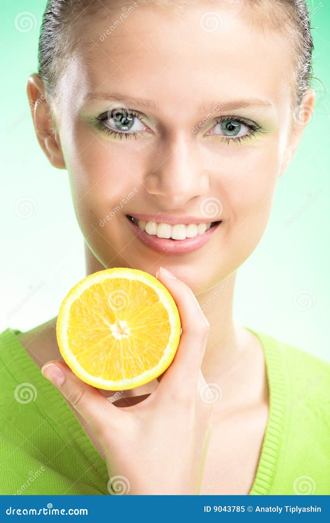 Young Beauty Woman with Orange Stock Image - Image of concept, juicy ...
