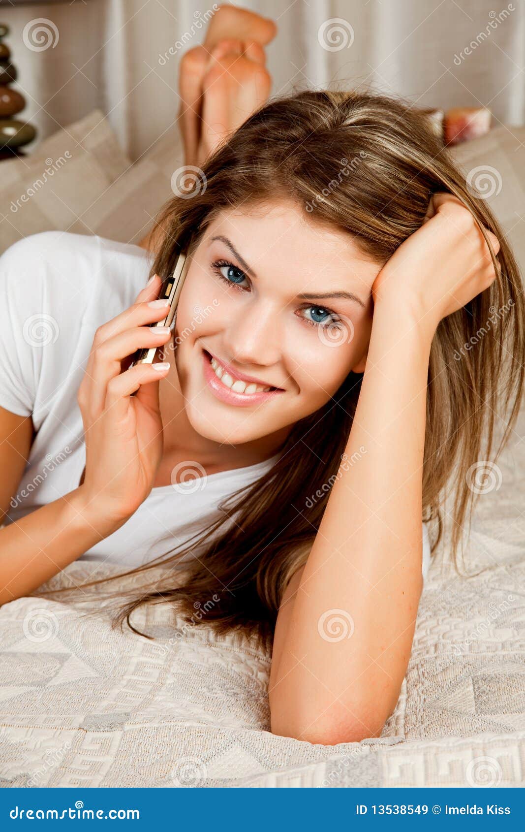 Young Beauty Woman Telephoning Stock Image - Image of cool, happy: 13538549