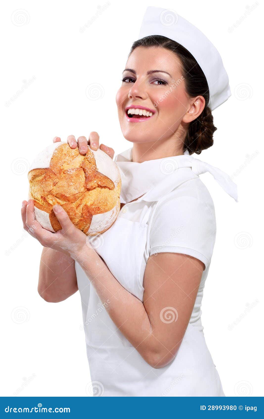 Young Beautyful Woman Baker Stock Photo - Image of copy, fresh: 28993980