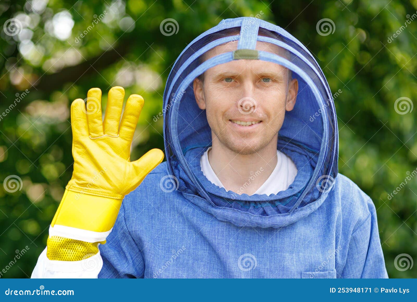 Young Beekeeper in a Protective Suit Stock Image - Image of mask ...