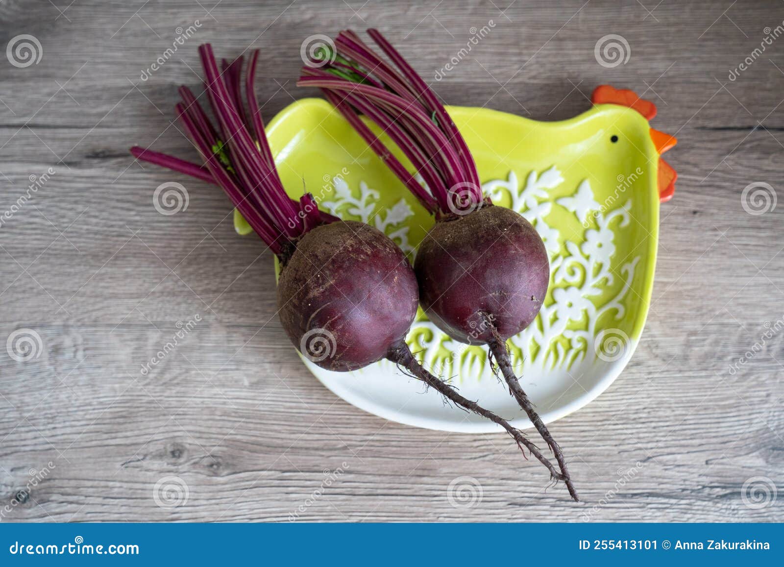 Young Beetroot on the Chicken Shaped Plate Stock Image - Image of plant ...