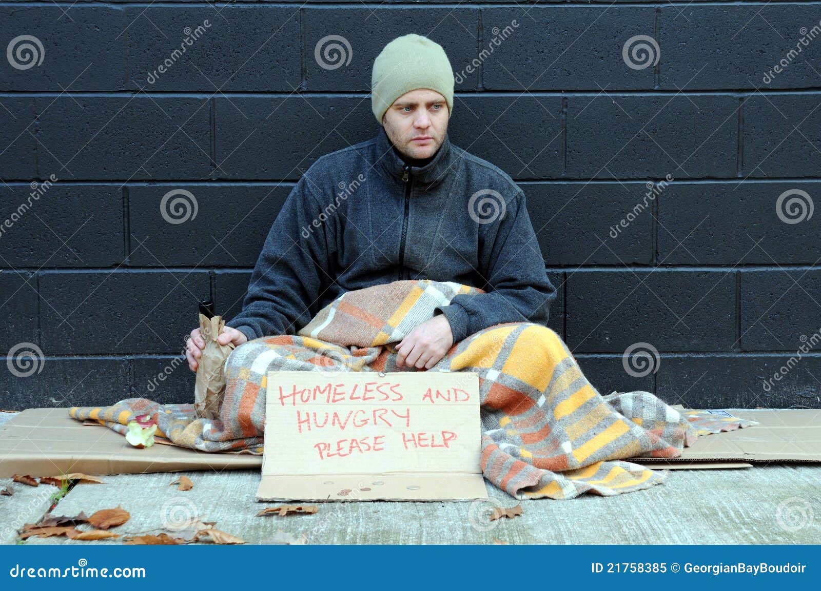 Young beggar stock image. Image of autumn, alcoholism - 21758385