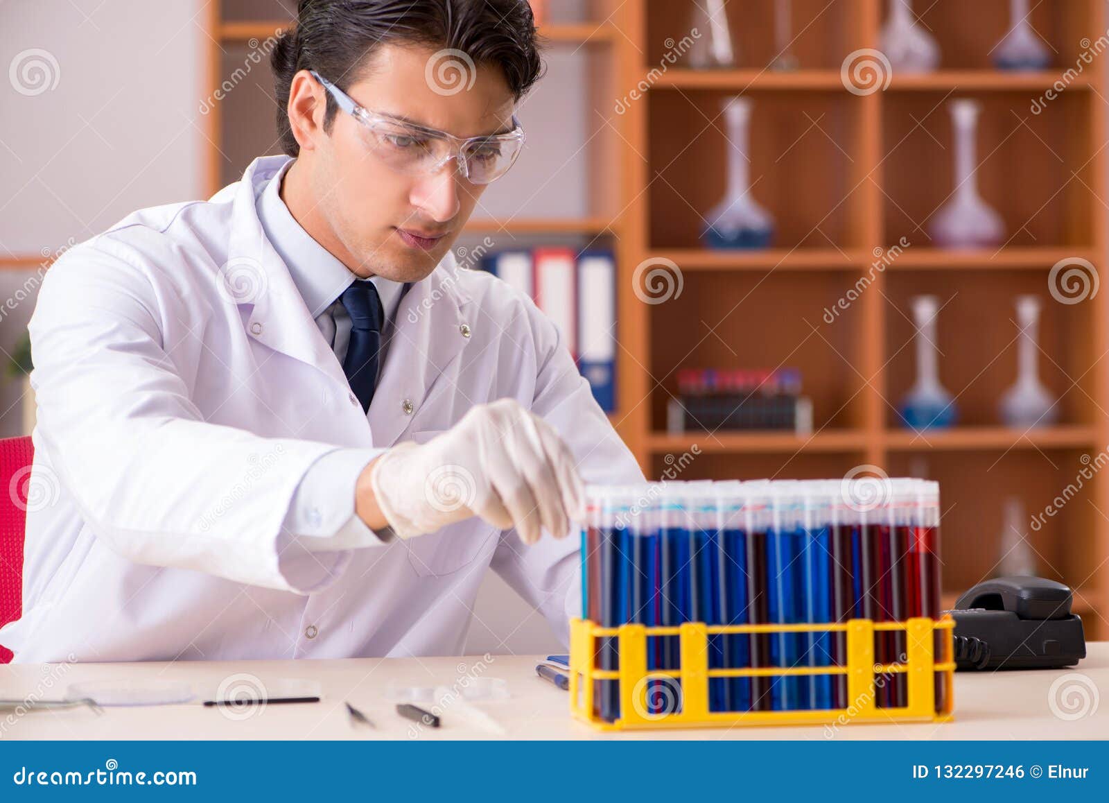 The Young Biochemist Working in the Lab Stock Photo - Image of ...