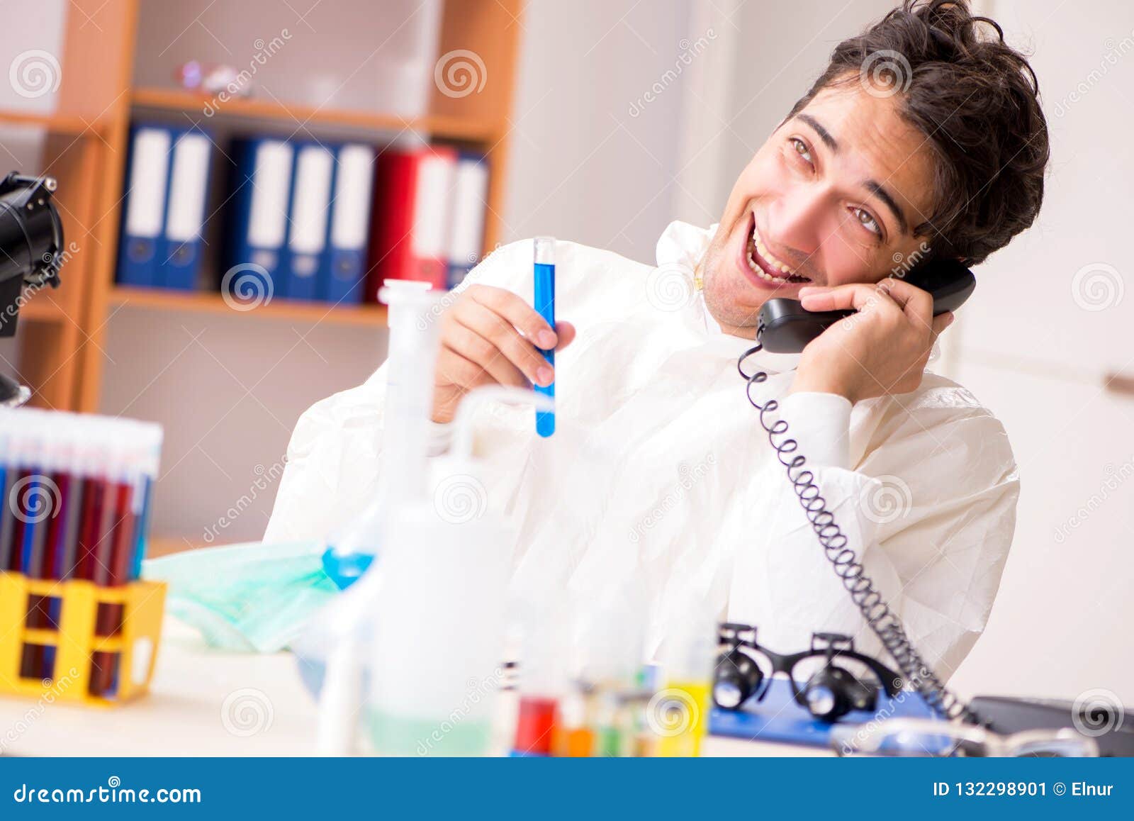 The Young Biochemist Working in the Lab Stock Image - Image of crazy ...