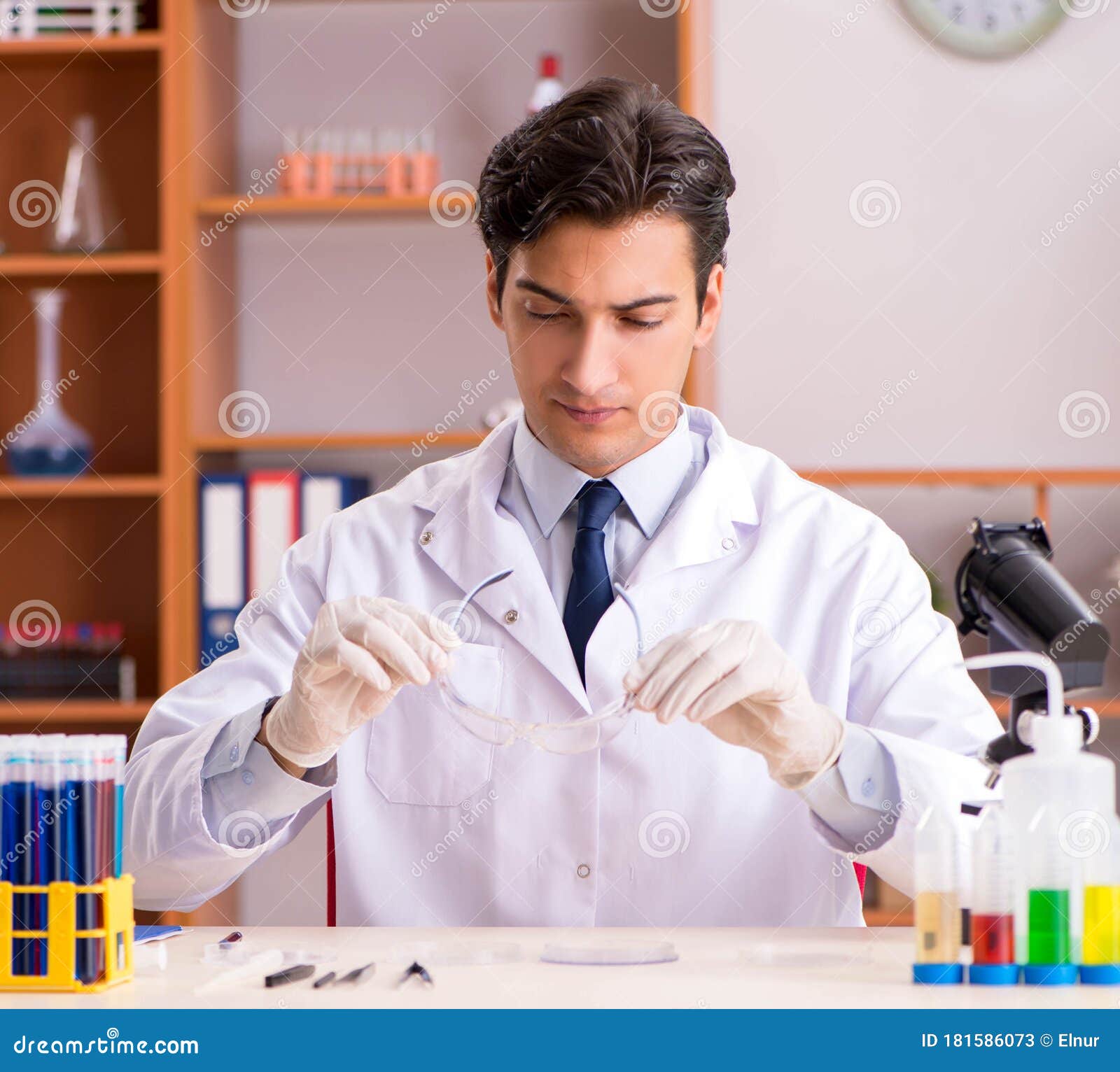 Young Biochemist Working in the Lab Stock Image - Image of examining ...