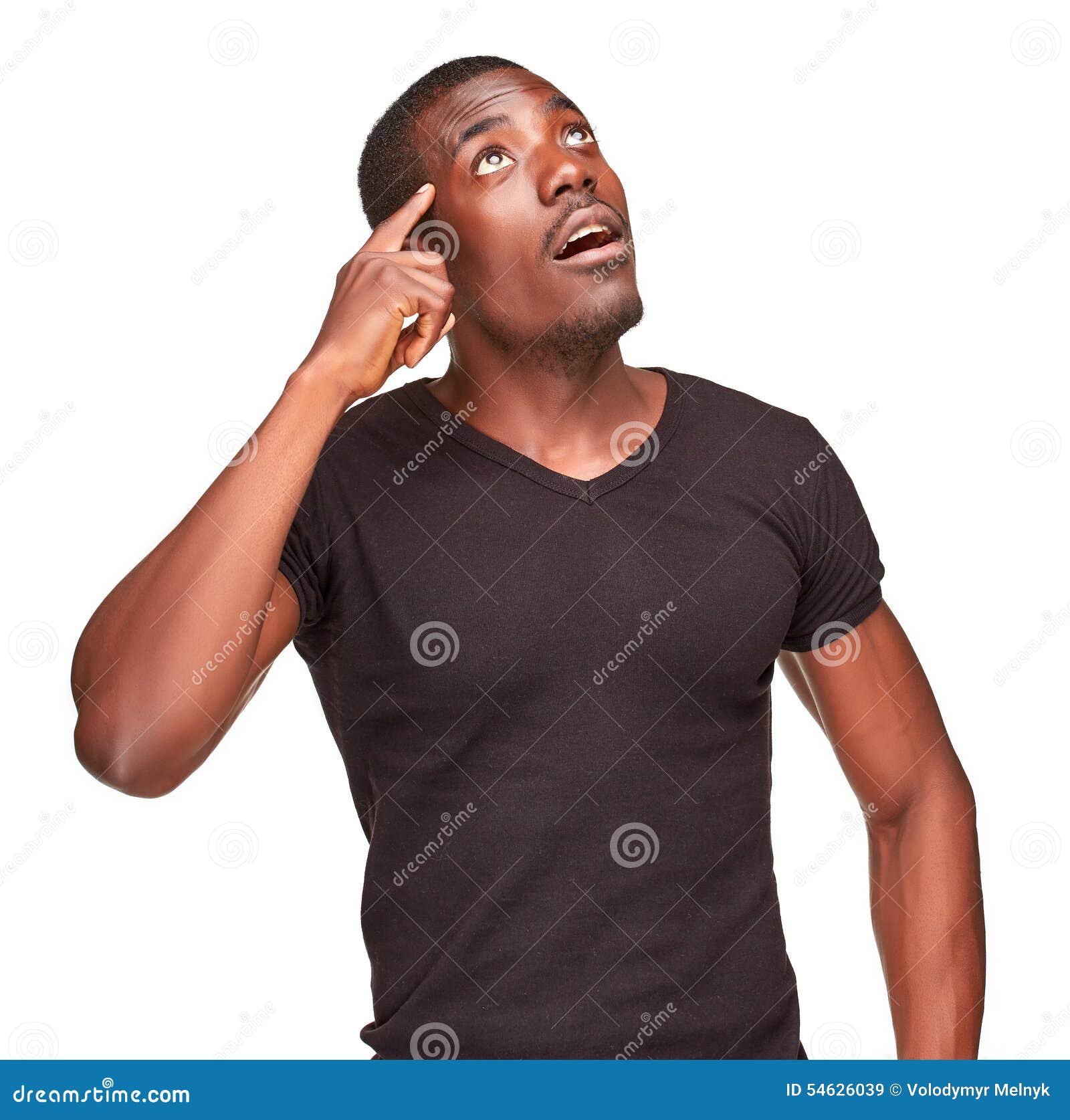Young Black African Man Thinking and Reminiscing Stock Image - Image of ...