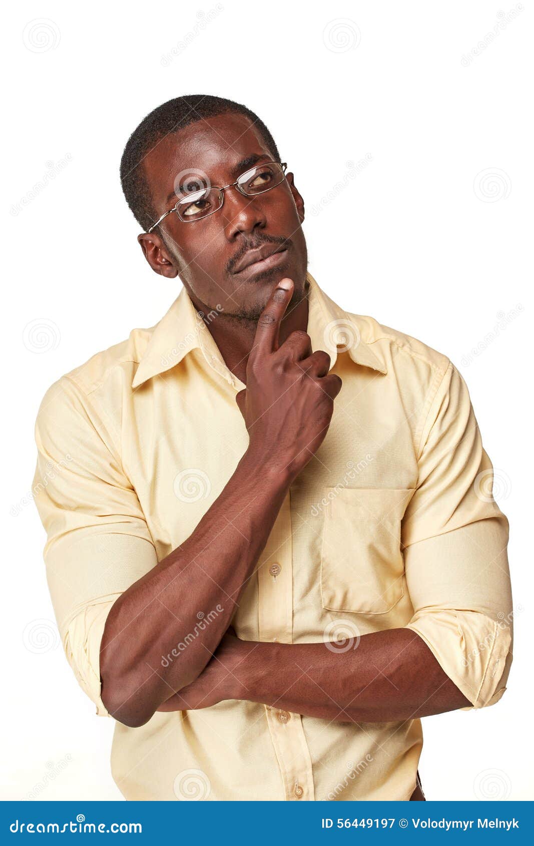 Young Black African Man Thinking and Reminiscing Stock Image - Image of ...