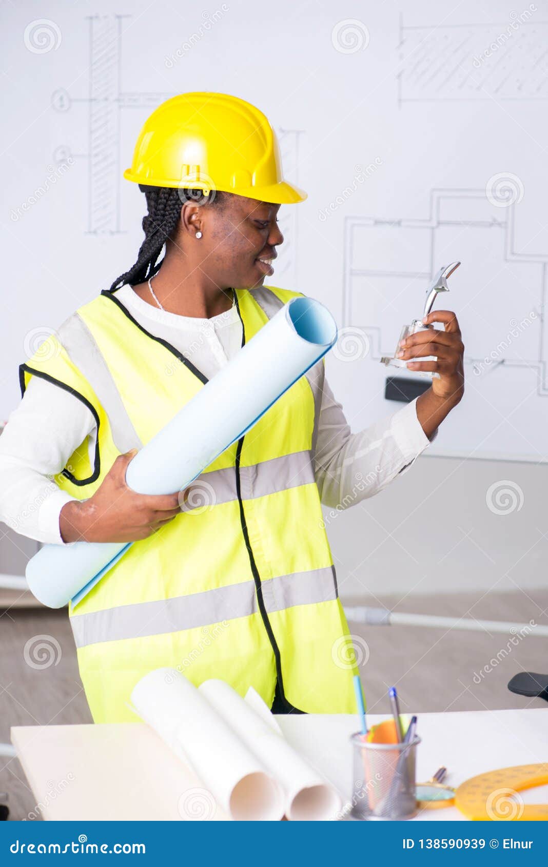 The Young Black Architect Working on Project Stock Image - Image of ... The Young Black Architect Working on Project Stock Image - Image of ...