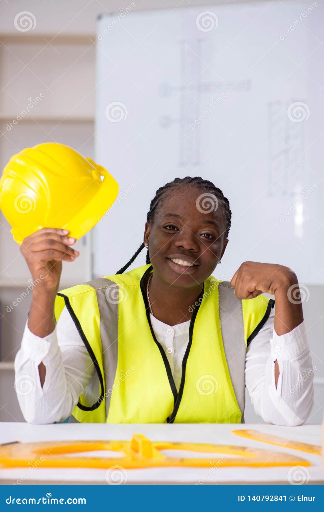 The Young Black Architect Working on Project Stock Image - Image of ...