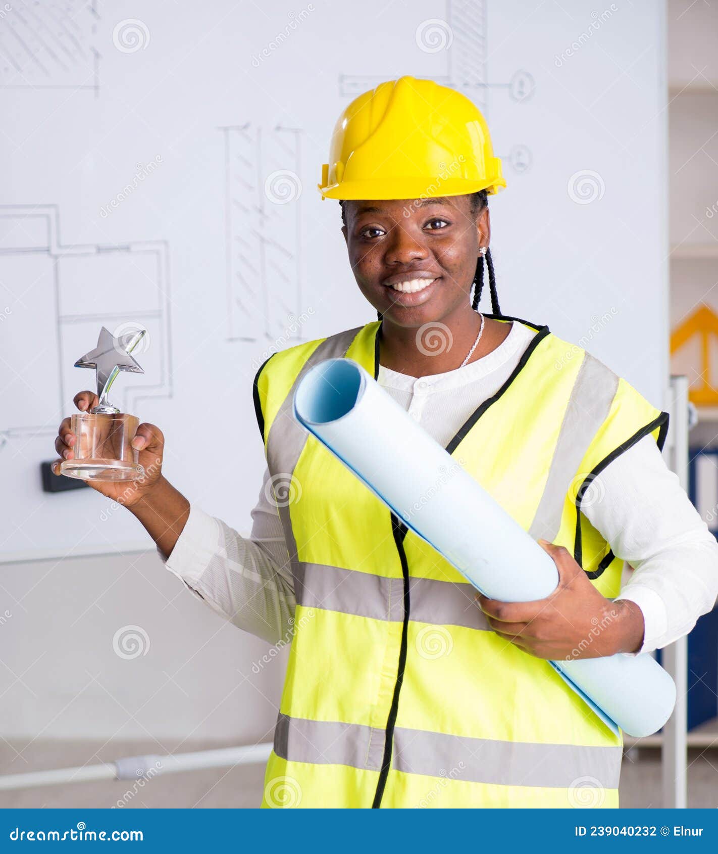 The Young Black Architect Working on Project Stock Photo - Image of ...