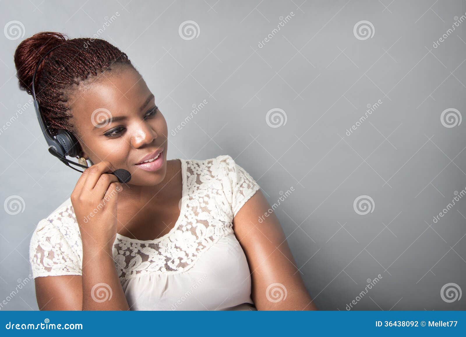 Young Black Call Center Agent Working, Discussing Stock Photo - Image ...
