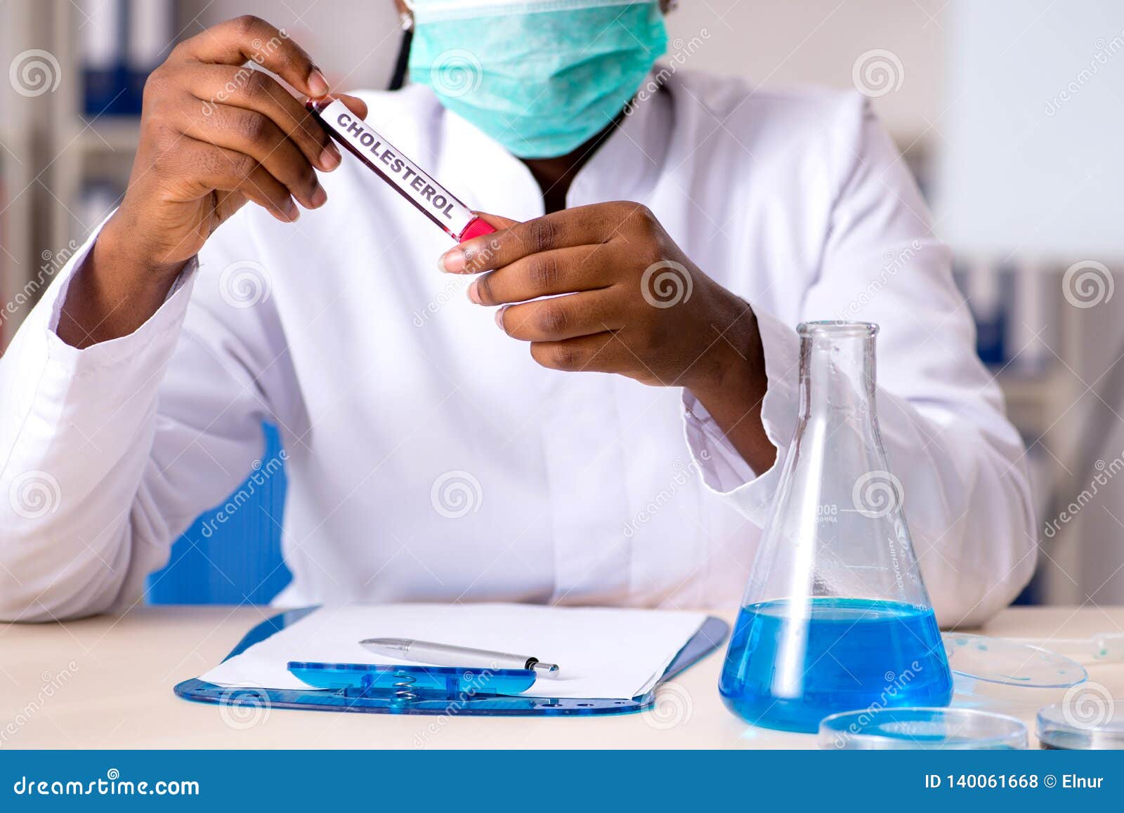 The Young Black Chemist Working in the Lab Stock Photo - Image of ...