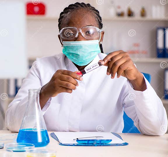 Young Black Chemist Working in the Lab Stock Photo - Image of health ...