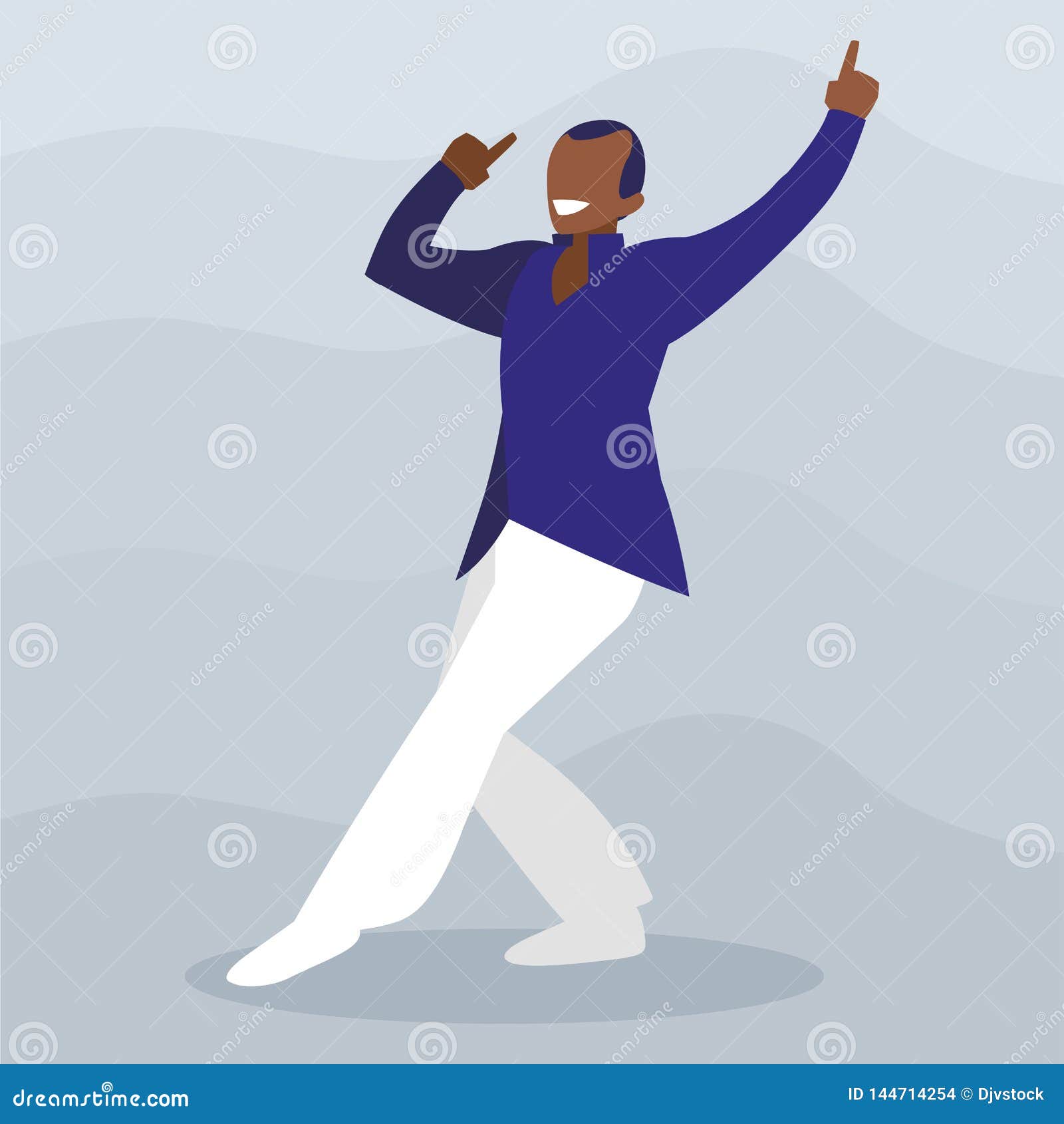Young Black Dancer Disco Style Character Stock Illustration ...