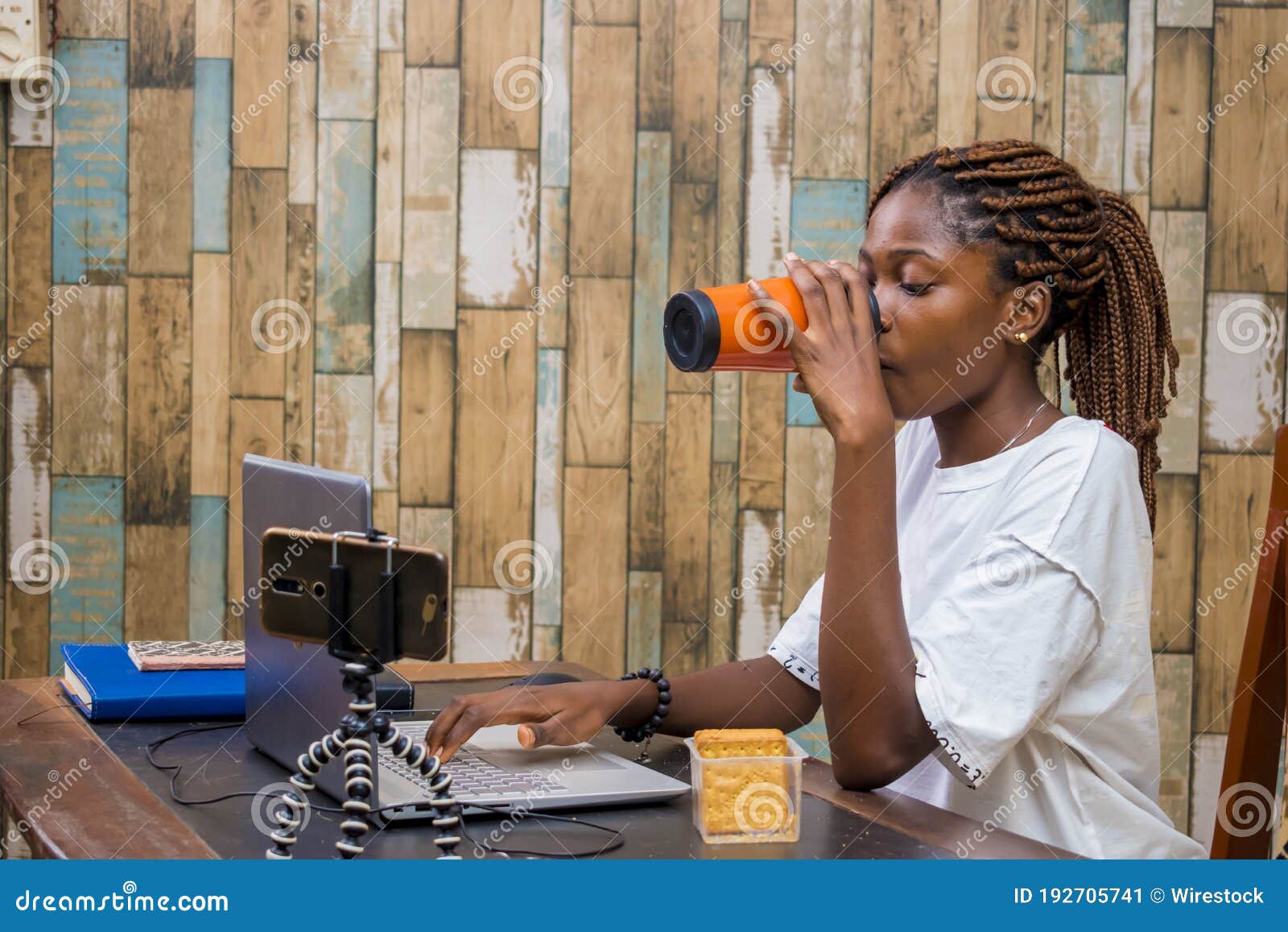 Young Black Female Working from Home - the New Normal Concept Stock ...