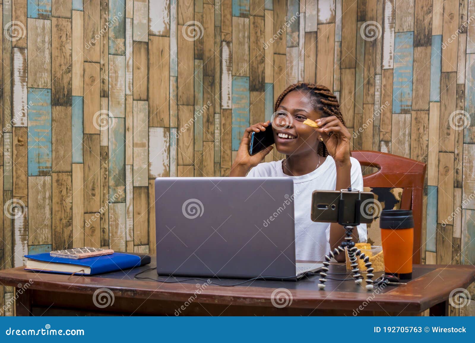 Young Black Female Working from Home - the New Normal Concept Stock ...