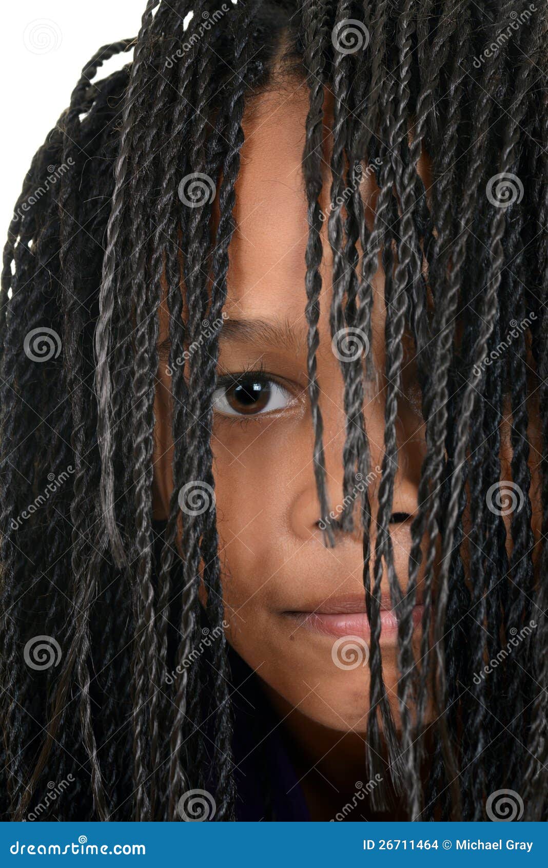 Young Black Girl with Cornrows Over Face Stock Photo - Image of ...
