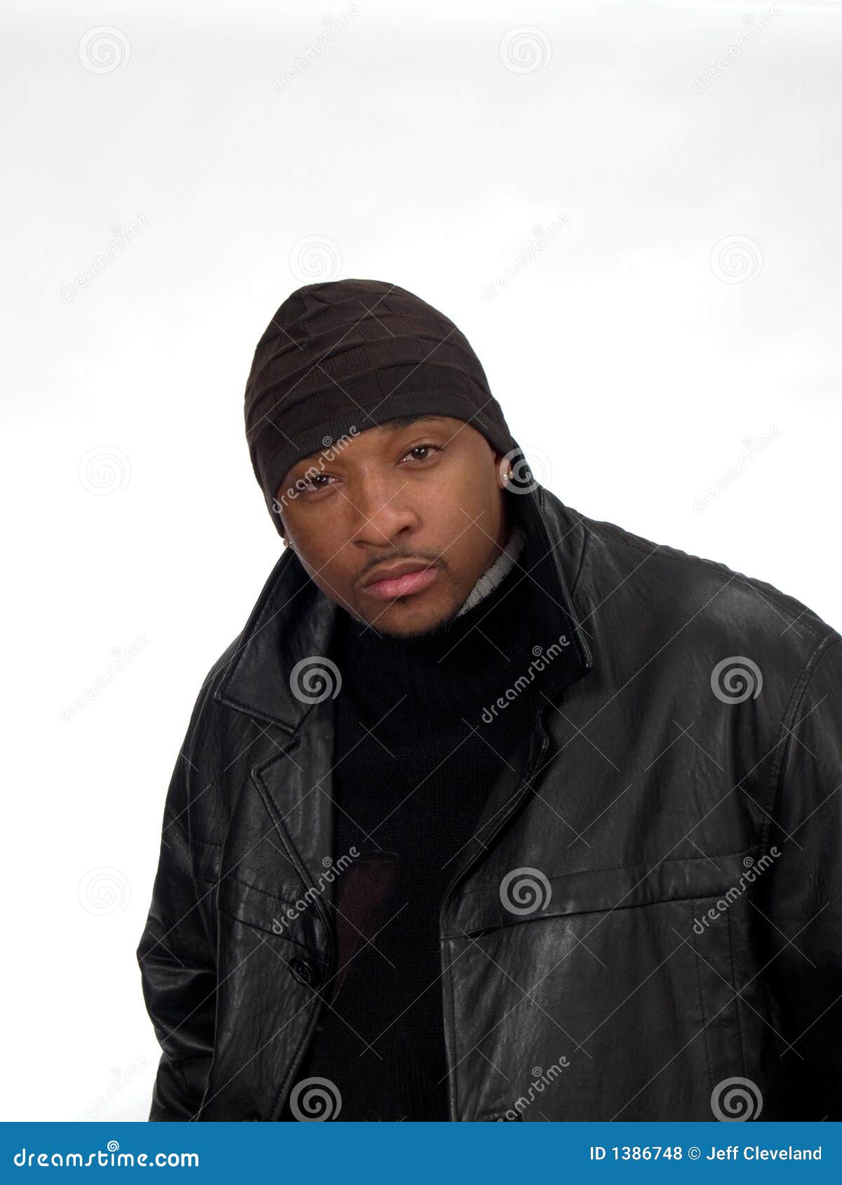 Young Black Man in Cap stock photo. Image of hard, intense - 1386748