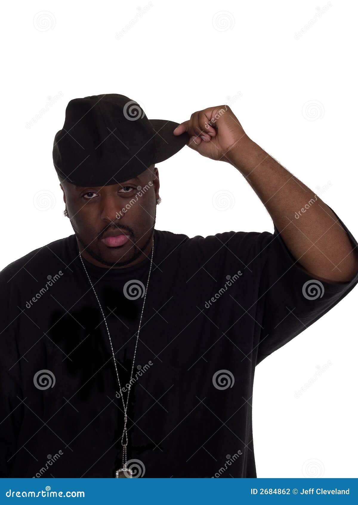 Young Black Man in Cap stock photo. Image of bill, looking - 2684862