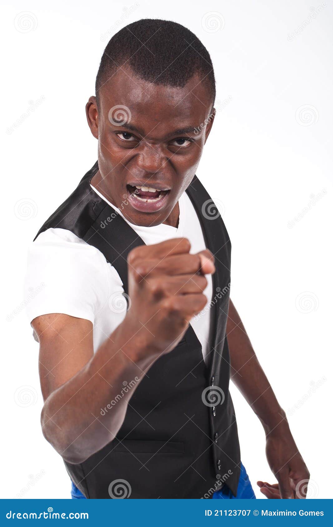 Young and Black Man Looking Angry Stock Image - Image of enrage ...