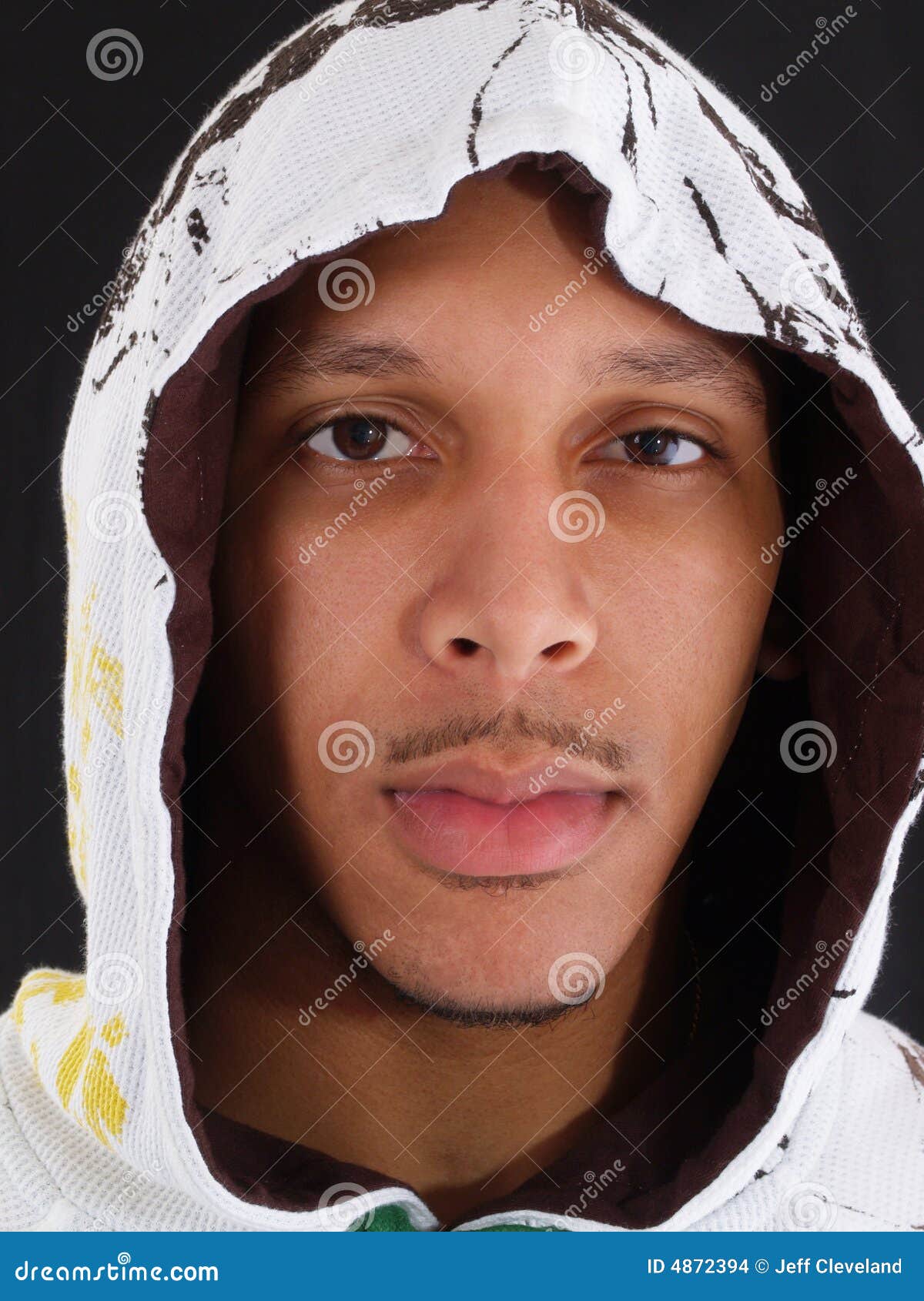 Young Black Man Portrait in Hood Stock Photo - Image of hood, peole ...