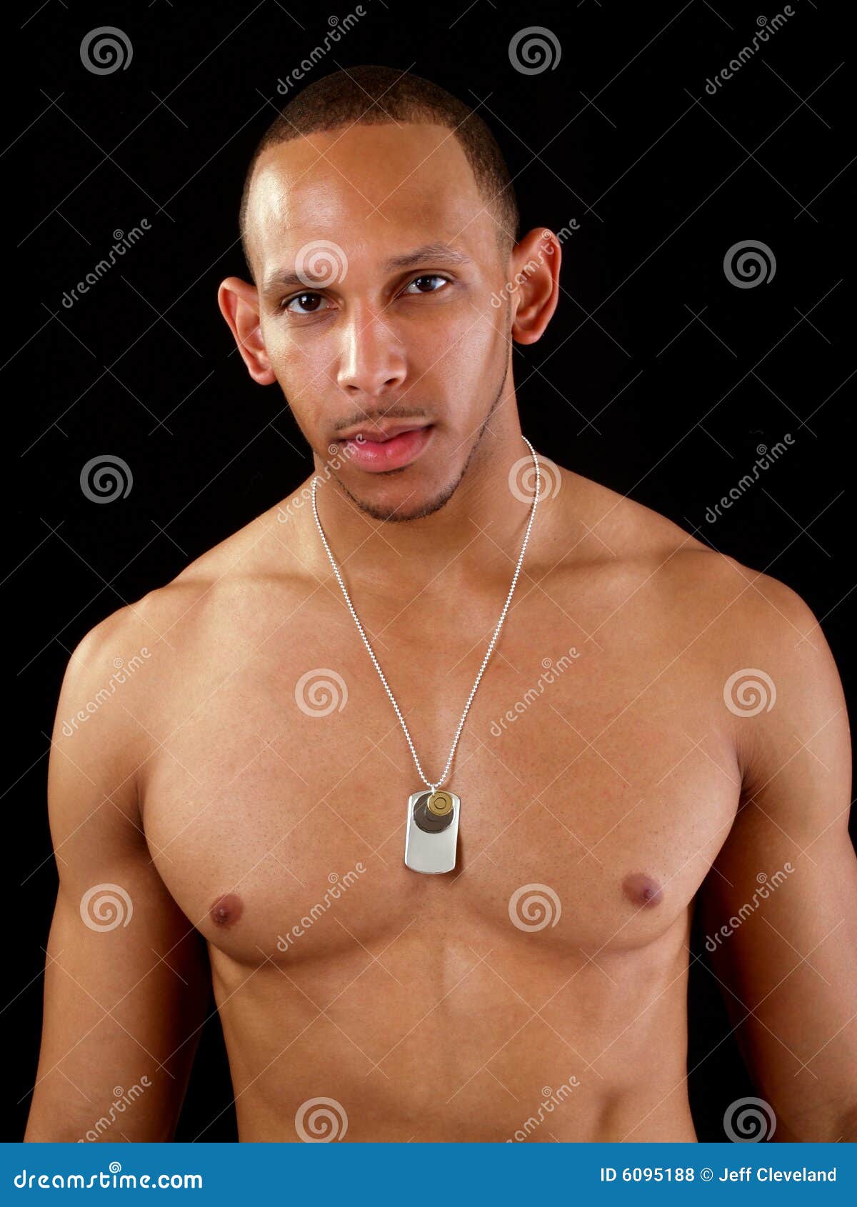 Young Black Man without Shirt Muscular Build Stock Photo - Image of ...