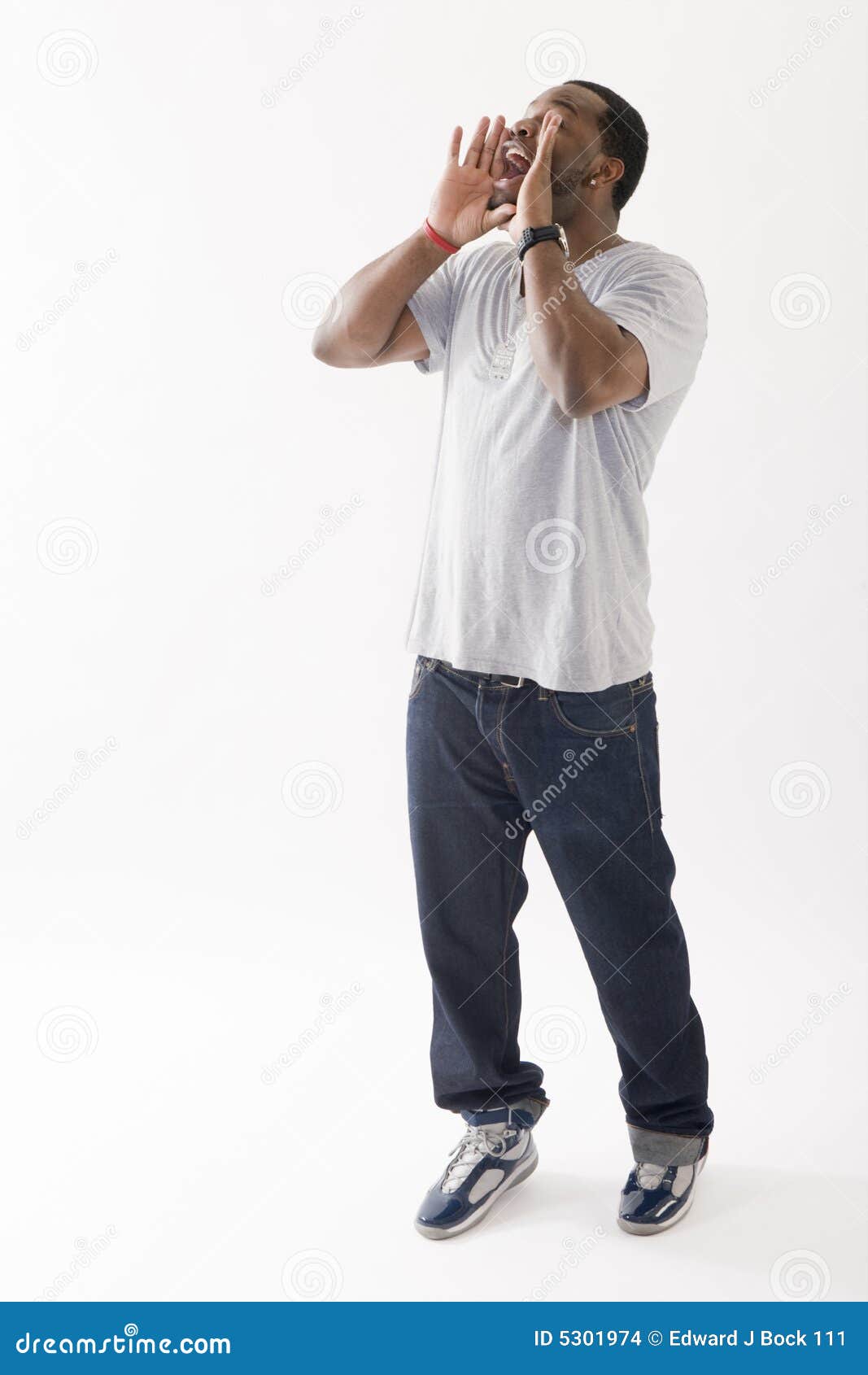 Young black man shouting stock photo. Image of energetic - 5301974