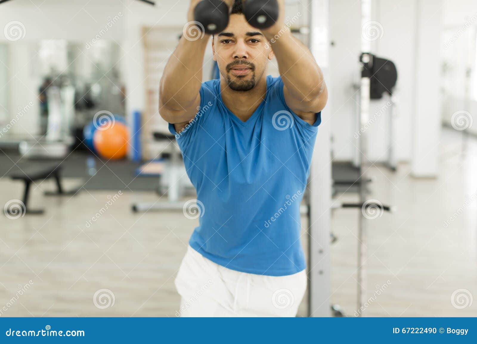 Young Black Man Training in the Gym Stock Photo - Image of closeup ...