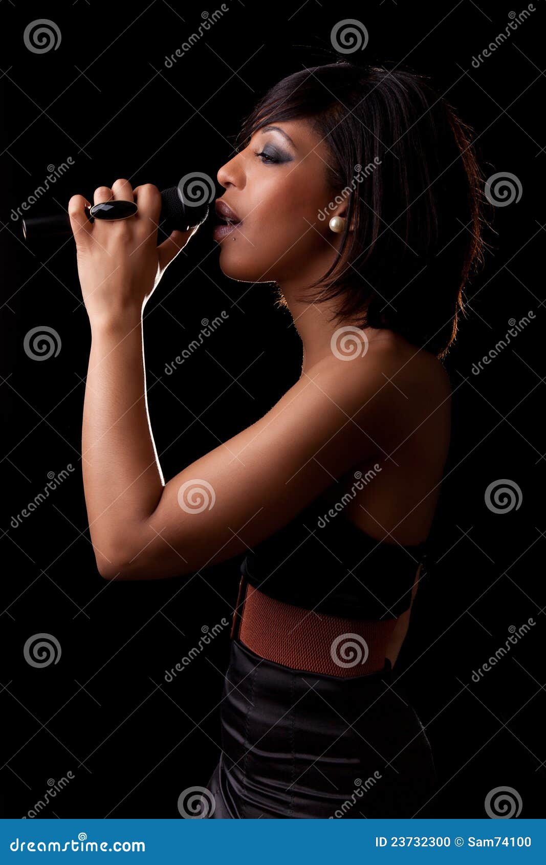 Young Black Singer Performing at Concert Stock Photo - Image of ...