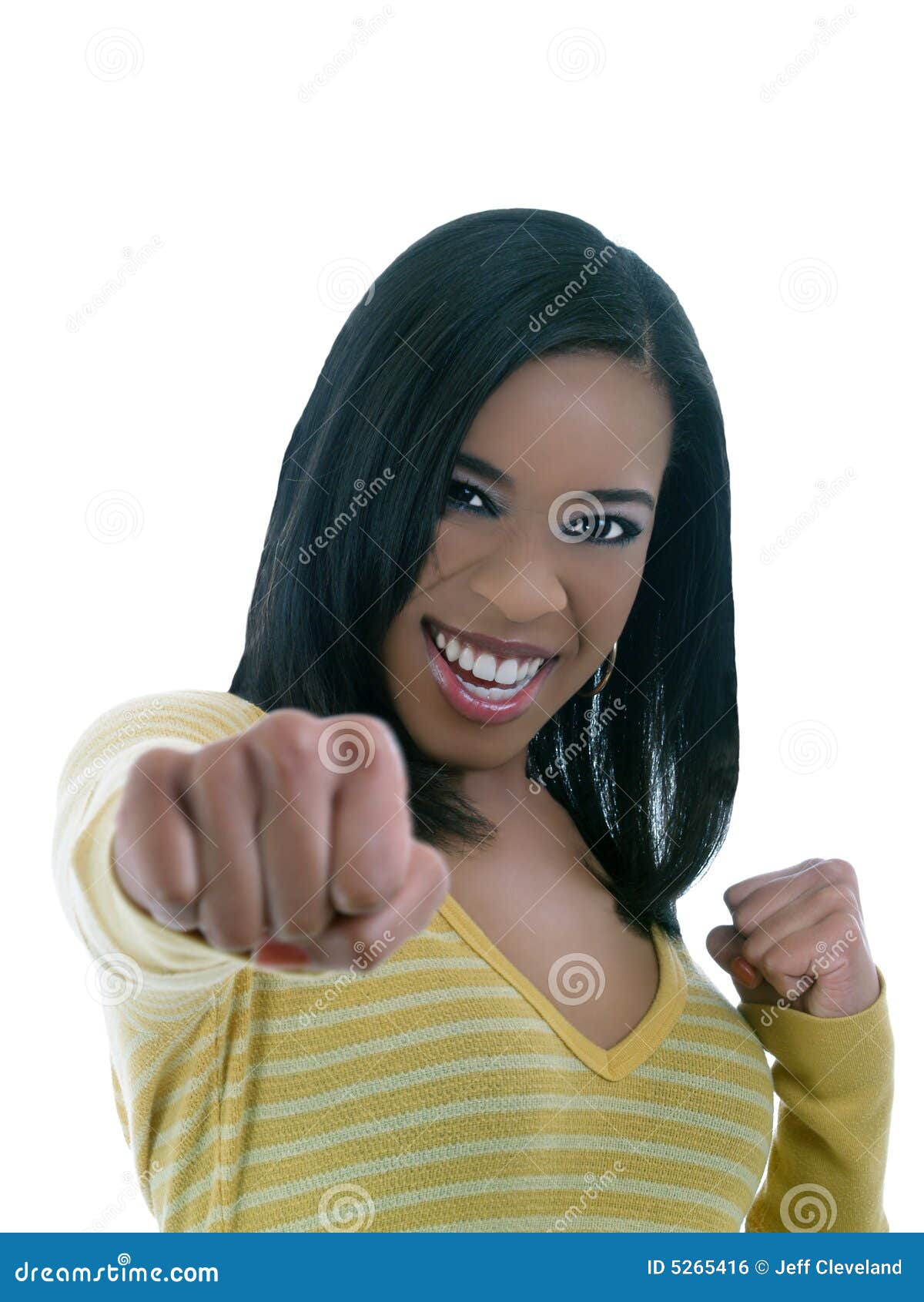 Young Black Woman Throwing a Punch Stock Photo - Image of lady, woman ...