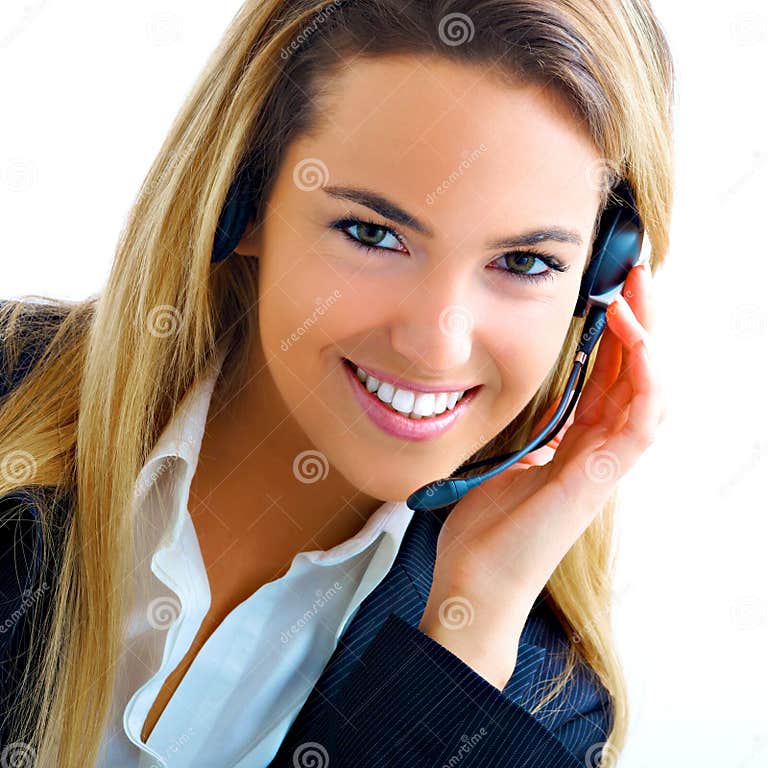 Young blond assistant stock photo. Image of online, center - 12609792