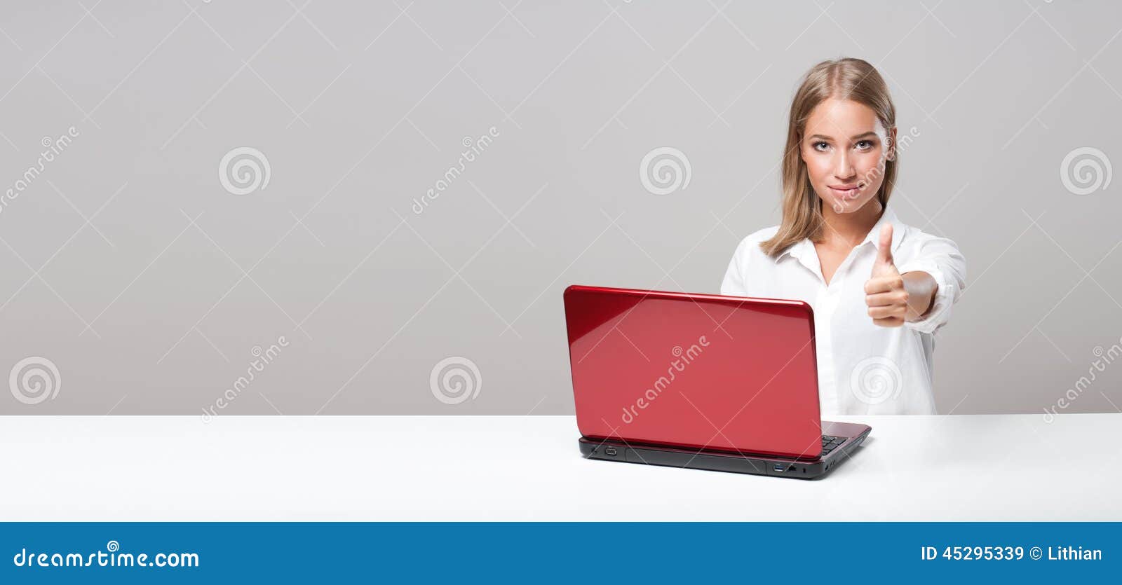 Young blond computer user. stock image. Image of browsing - 45295339