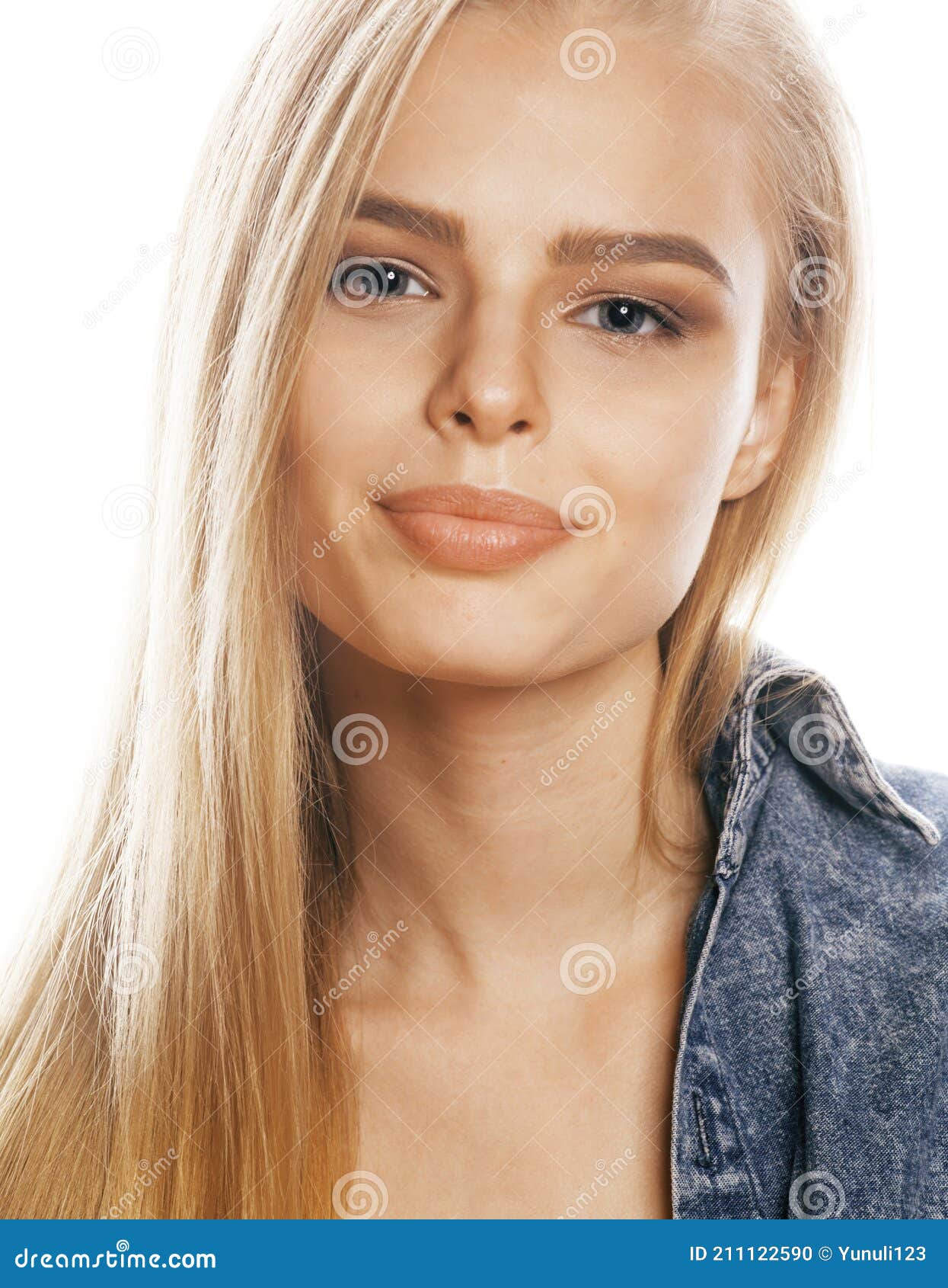 Young Blond Woman On White Backgroung Gesture Thumbs Up Isolated