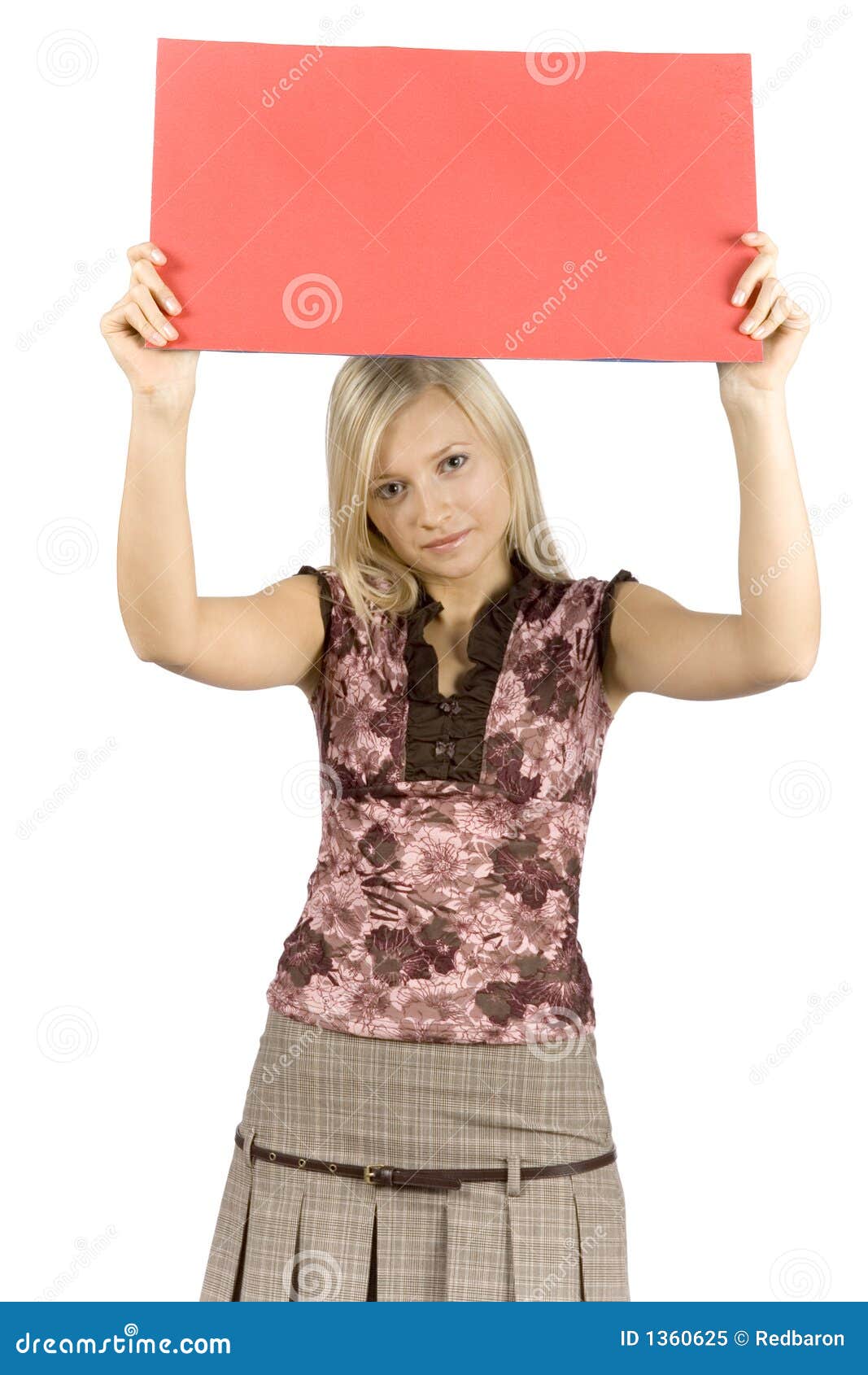 Young Blonde Woman with Message Table Stock Image - Image of ...