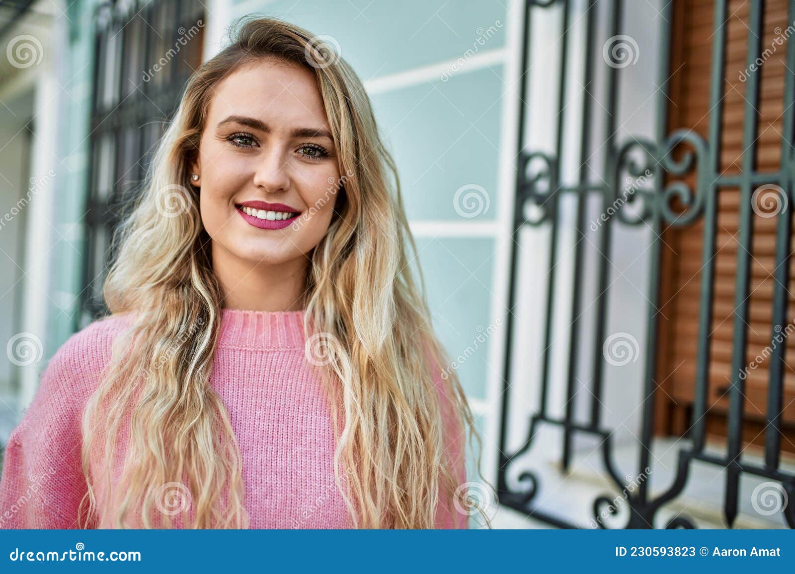 Young Blonde Woman Smiling at the City Stock Image - Image of smiling ... Young Blonde Woman Smiling at the City Stock Image - Image of smiling ...