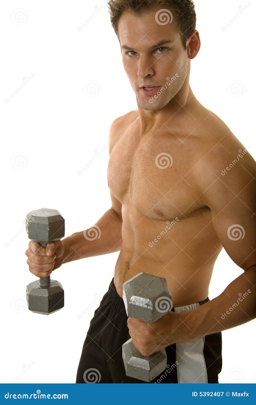 Young Body Builder Male Exercising Stock Image - Image of chest, young ...