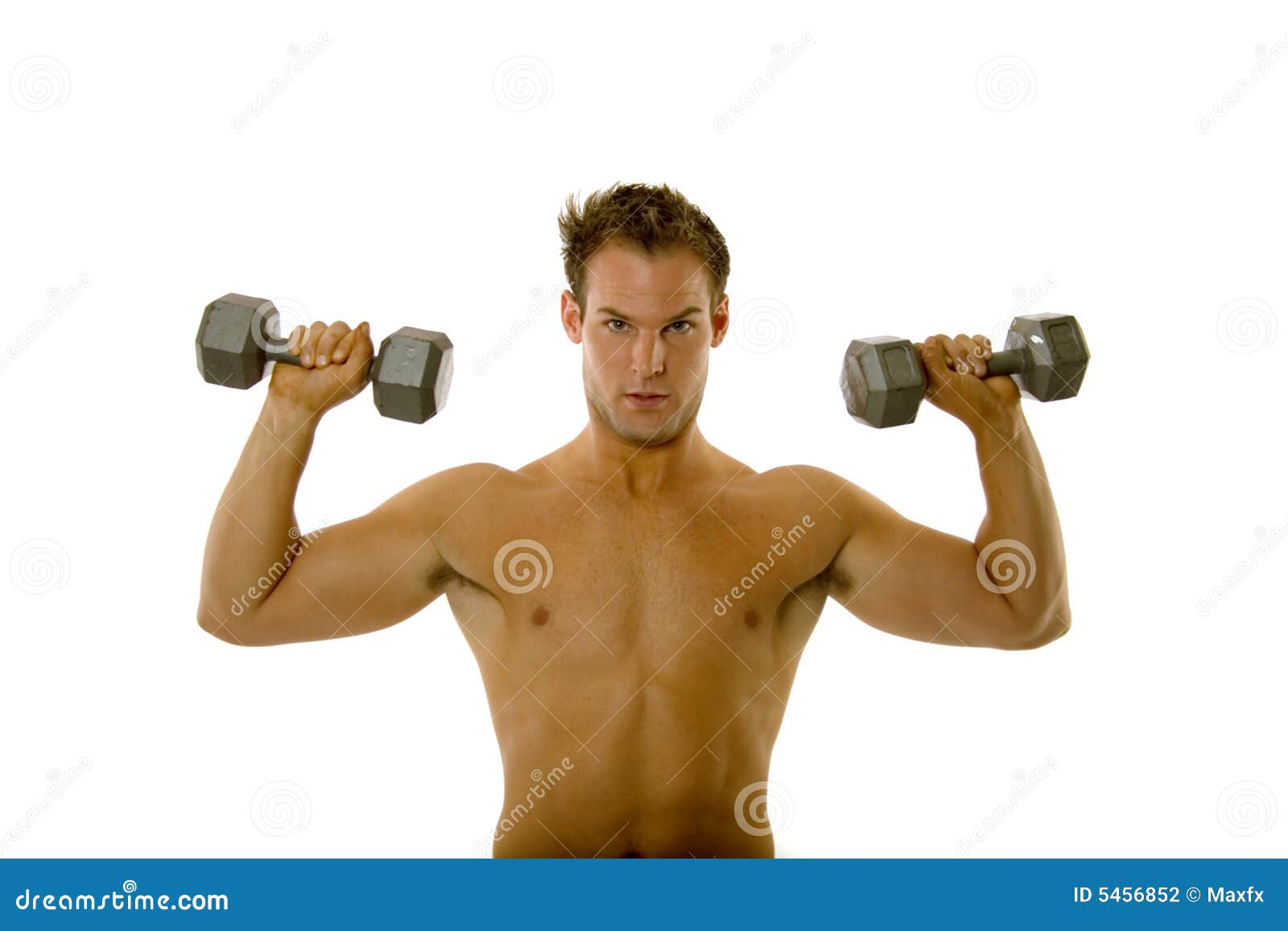 Young Body Builder Male Exercising Stock Photo - Image of exercise ...