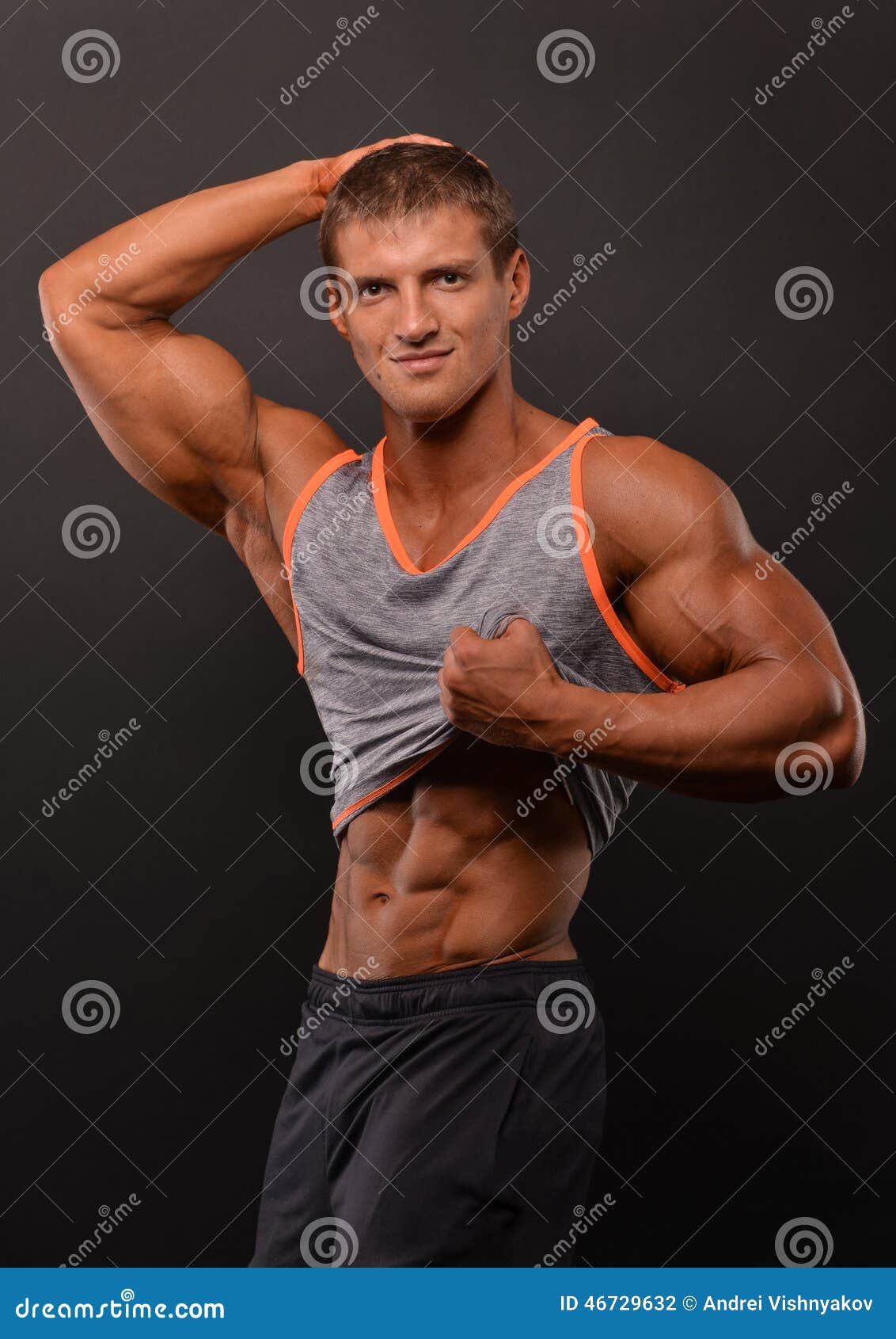 Young bodybuilder stock photo. Image of flex, buff, caucasian - 46729632