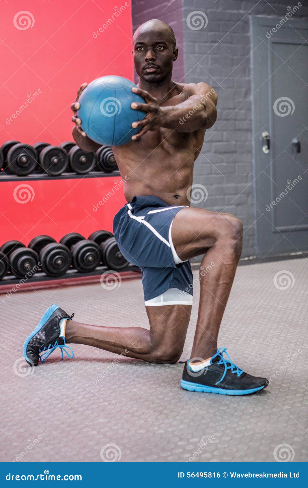 Young Bodybuilder Doing Excercises Stock Photo - Image of muscles ...