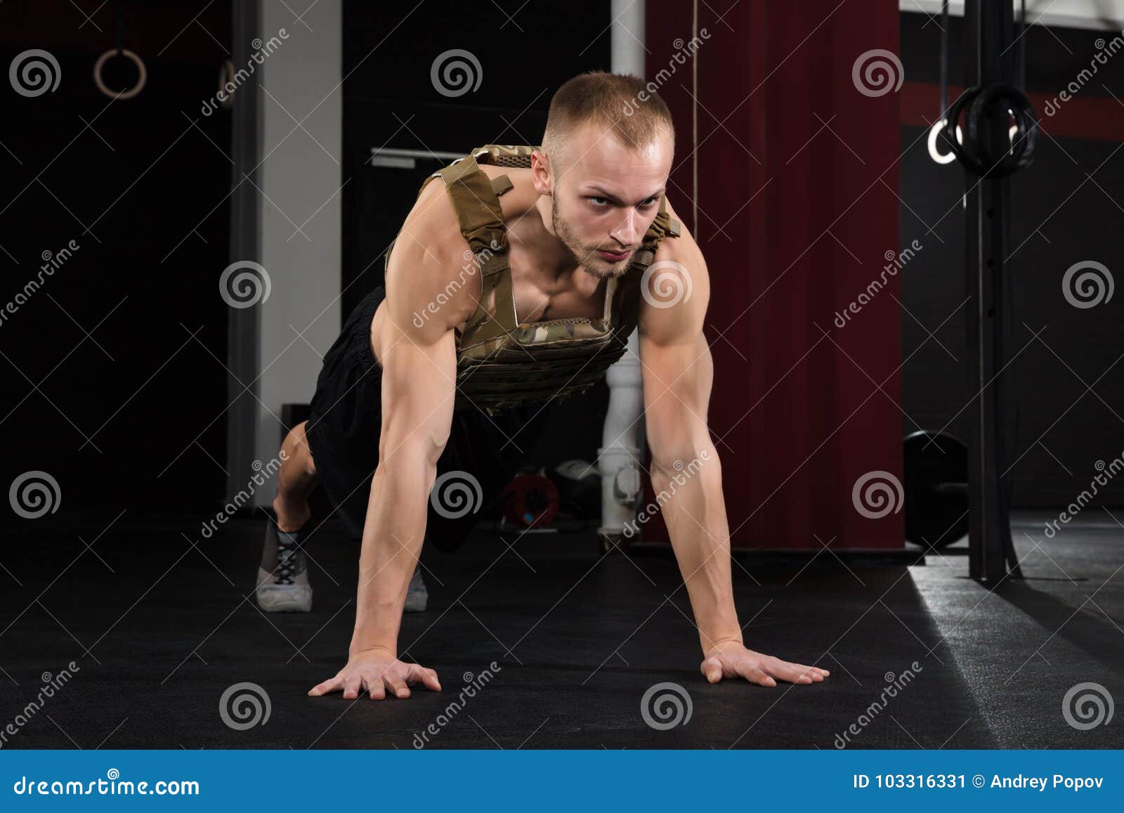 Bodybuilder Doing Exercises For Buttocks Royalty-Free Stock Photo ...