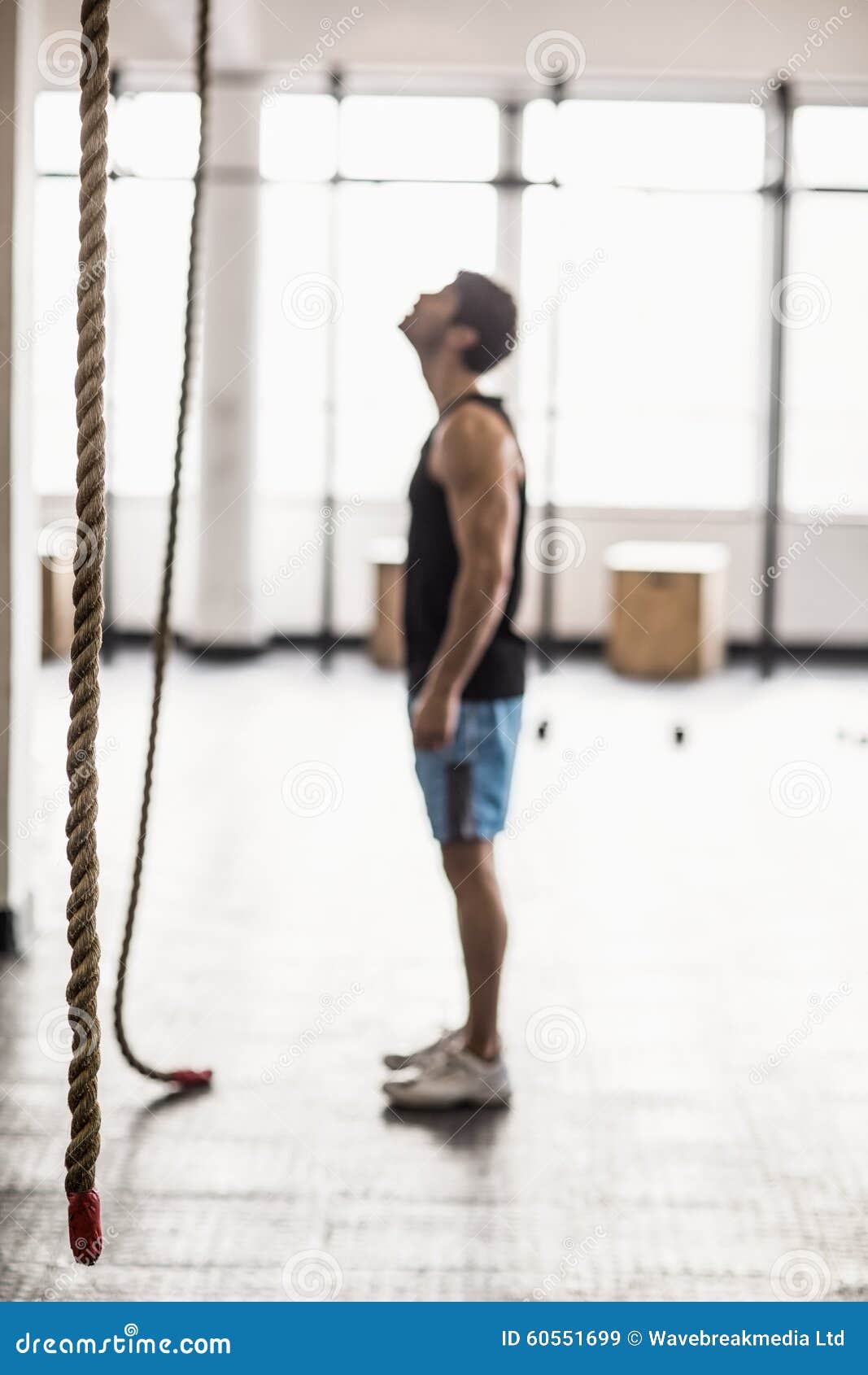 Young Bodybuilder Looking at the Ropes Stock Image - Image of masculine ...