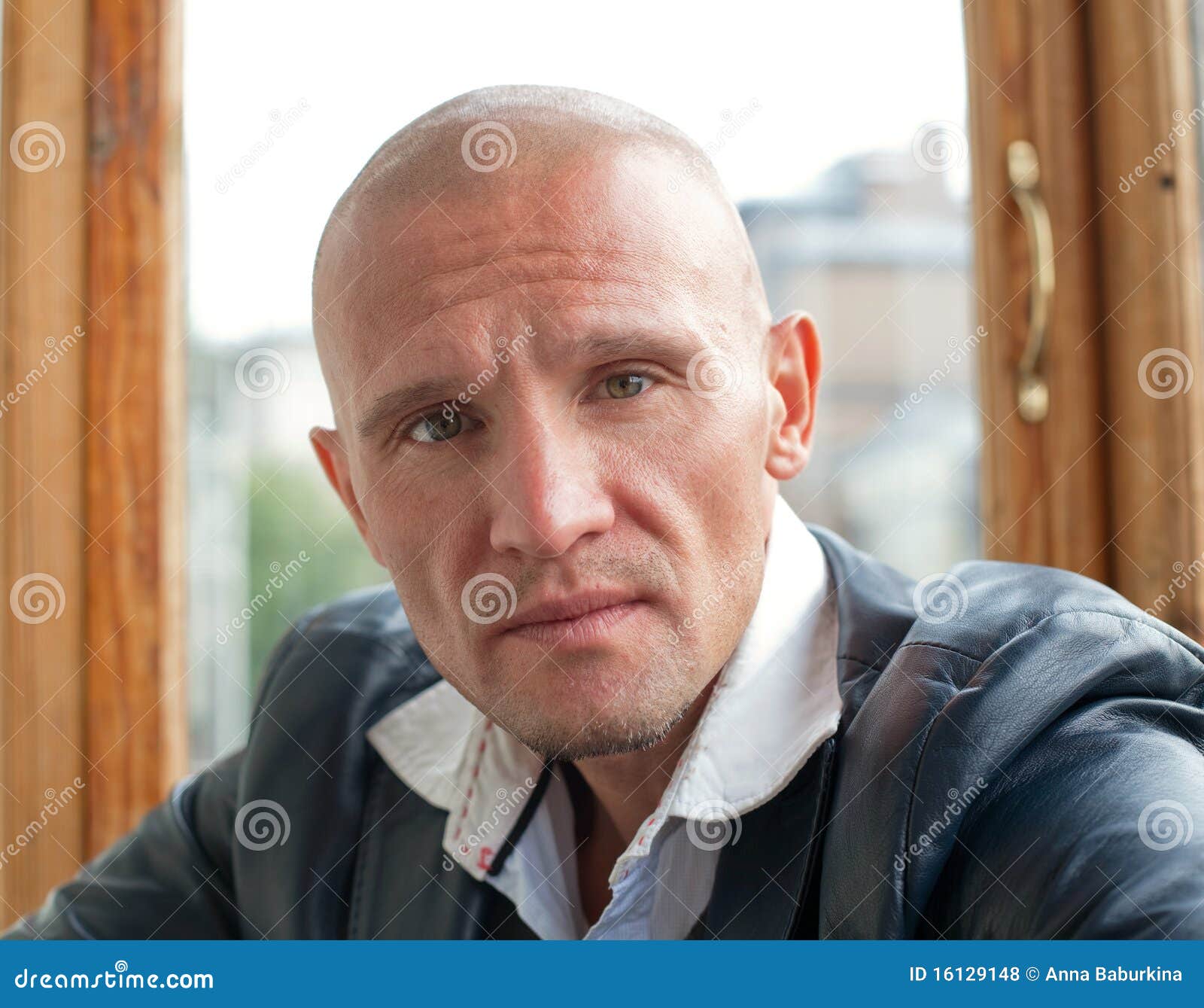 Young bold man stock photo. Image of closeup, grin, courageous - 16129148