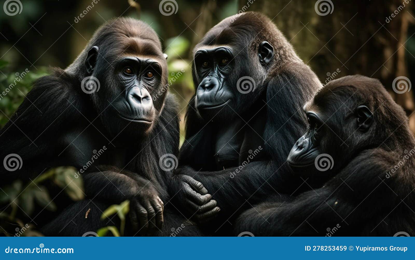Young Bonobo Sitting, Staring at Camera Lens Generated by AI Stock ...