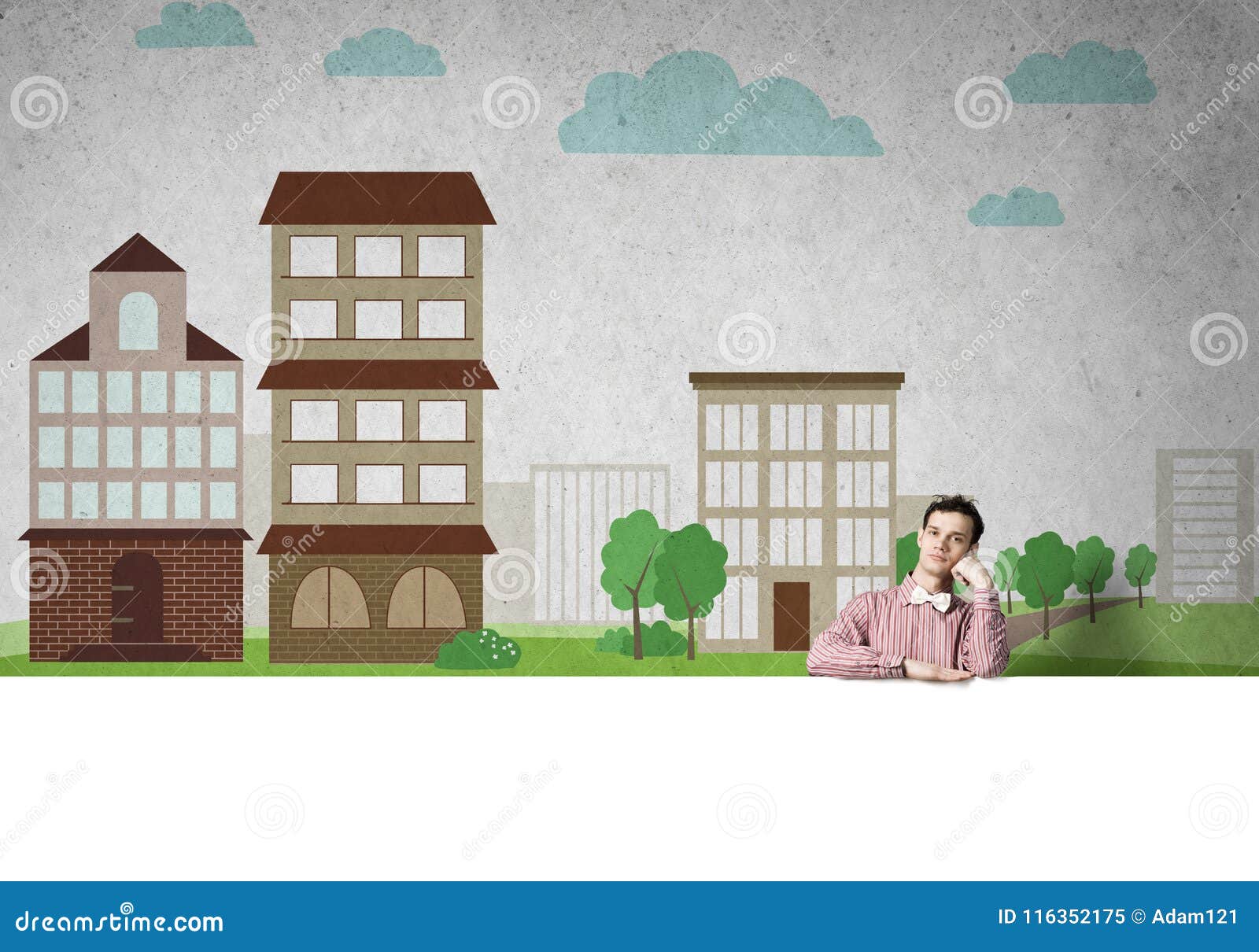 Bored man with banner stock image. Image of handsome - 116352175