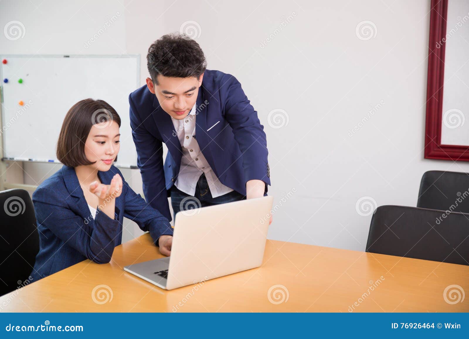Young Boss and Assistant at Work Stock Photo - Image of hair, notebook ...