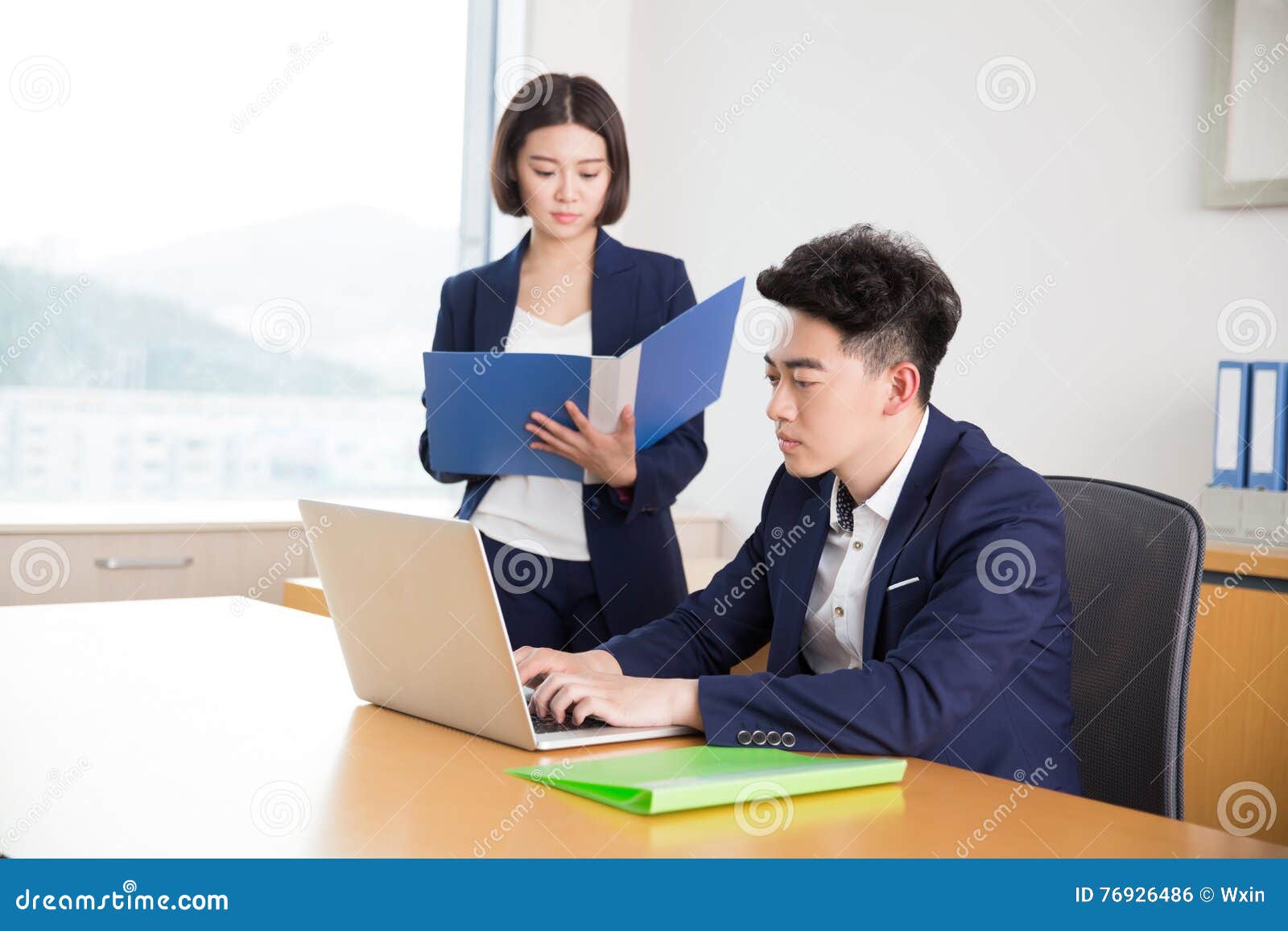 Young Boss and Assistant at Work Stock Photo - Image of handsome ...