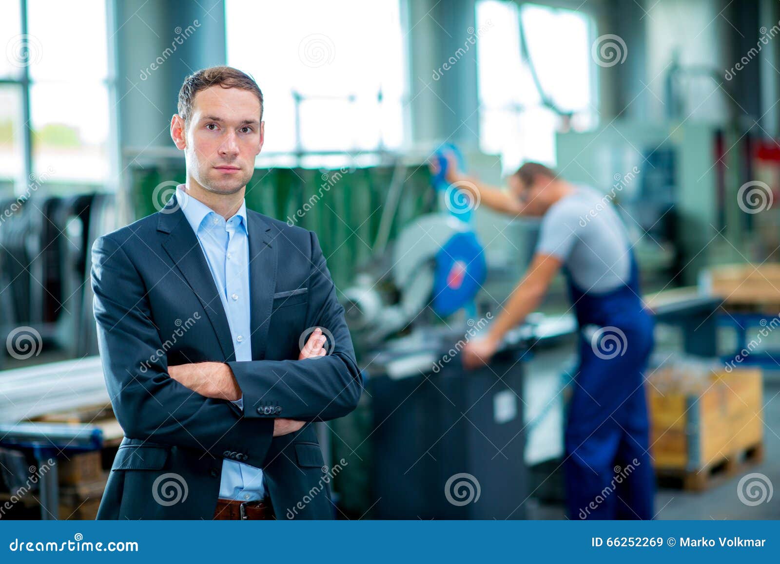 Young boss in his factory stock image. Image of factory - 66252269