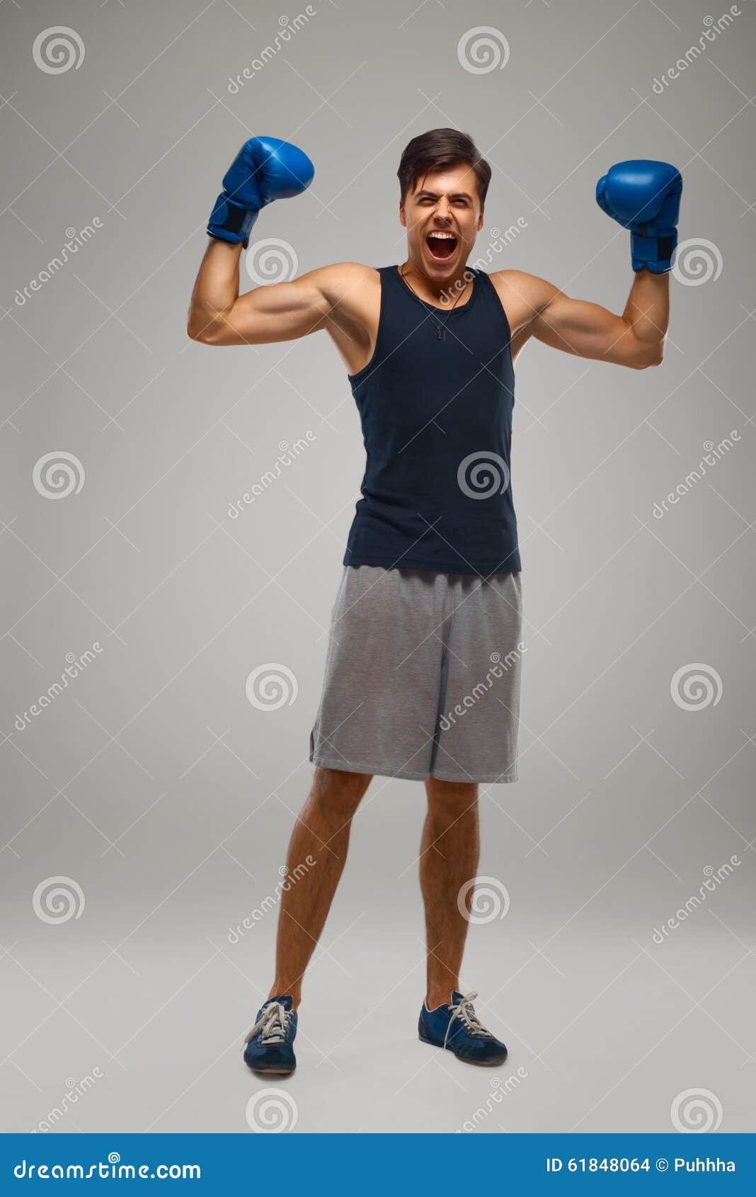 Young Boxer Celebrate Victory. Success Stock Photo - Image of strong ...