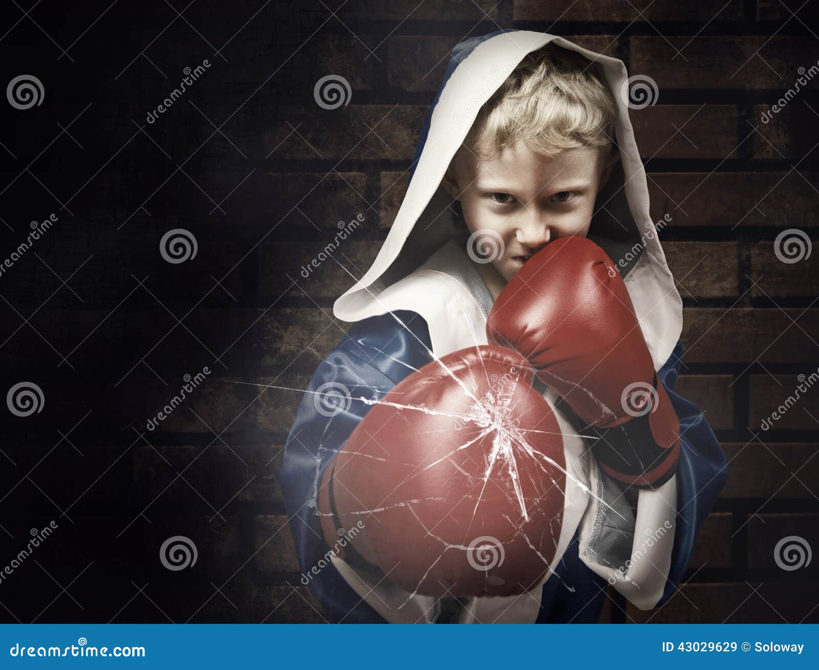 Young Boxer Fighter Breaking the Glass Stock Image - Image of ...