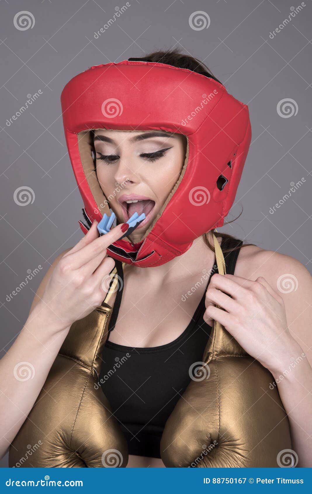 Young Boxer Inserting a Gum Shield Stock Image - Image of sport, boxer ...